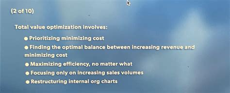 Solved 2 ﻿of 10total Value Optimization