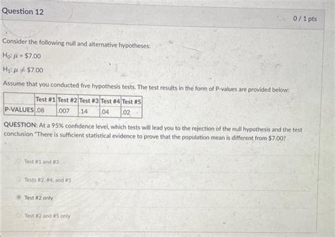 Solved Consider The Following Null And Alternative Chegg Com