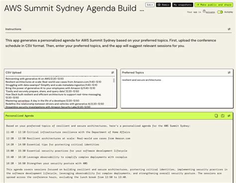 Awscloud Partyrock Genai Aws Awssummit Awssummitsydney Mitch