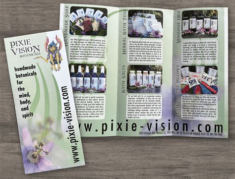 Pixie Vision Botanicals Tri Fold Brochure Carrie Duncan Design