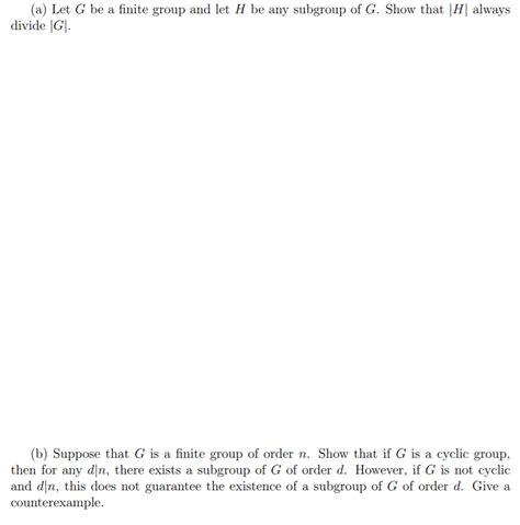 solved a let g be a finite group and let h be any subgroup