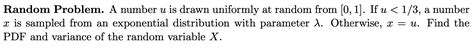 Solved Random Problem A Number U Is Drawn Uniformly At Chegg