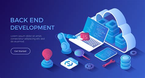 백엔드 개발 코딩 소프트웨어 엔지니어링 프로그래밍 언어 큰 클라우드의 서버 랙 데이터베이스 노트북 화면의 프로그램 코드