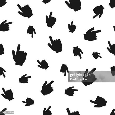 Hand Cursor Pointer Seamless Pattern Icons On White Background High Res Vector Graphic Getty