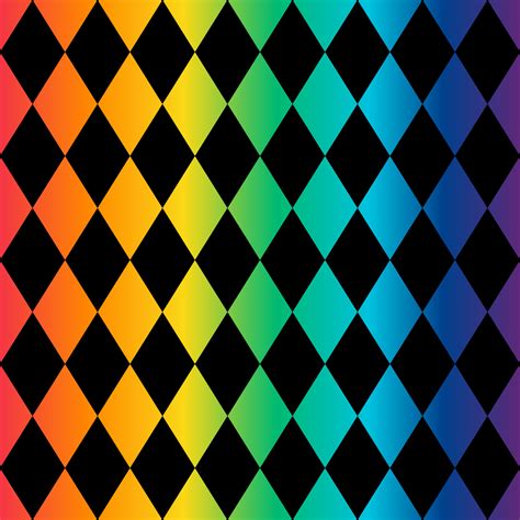 Seamless Pattern Black Background With Colorful Rhombuses Vector