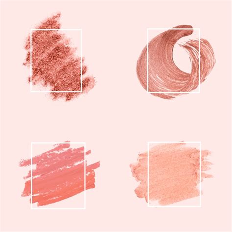 핑크 브러시 획의 컬렉션 무료 벡터