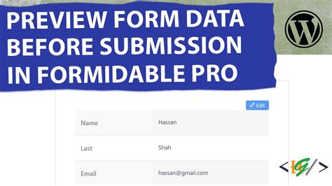 how to preview form data before submission in formidable pro plugin wordpress display forms