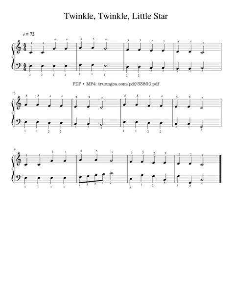 Pdf Twinkle Twinkle Little Star Piano Easy Download Piano Notes