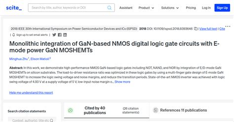 Monolithic Integration Of Gan Based Nmos Digital Logic Gate Circuits With E Mode Power Gan
