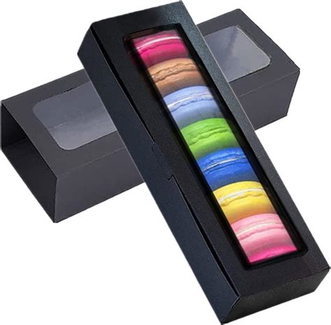 Guifier 30 Pack Kraft Macaron Boxes With Window Small Macaron