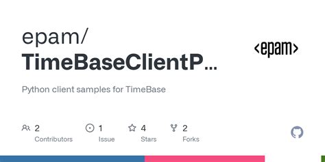 GitHub Epam TimeBaseClientPython Python Client Samples For TimeBase