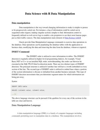 PPT Data Manipulation R PowerPoint Presentation Free Download ID