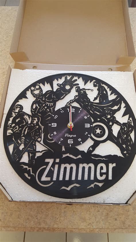 Custom MCU Clock Made Out Of A Record R Marvelstudios