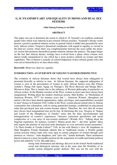 Pdf G D Nyamndis Art And Equality In Mono And Dual Sex Systems Pdf G D Nyamndis Art And Equality In Mono And Dual Sex Systems