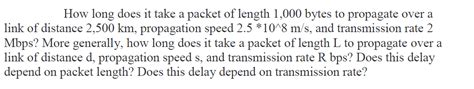 Solved How Long Does It Take A Packet Of Length Bytes Chegg Com