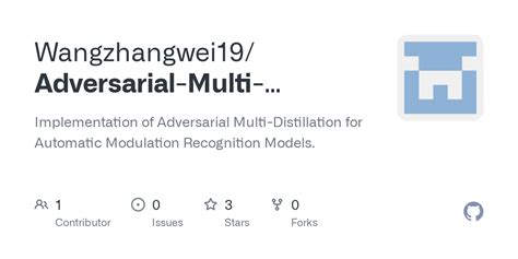 Github Wangzhangwei19adversarial Multi Distillation Implementation