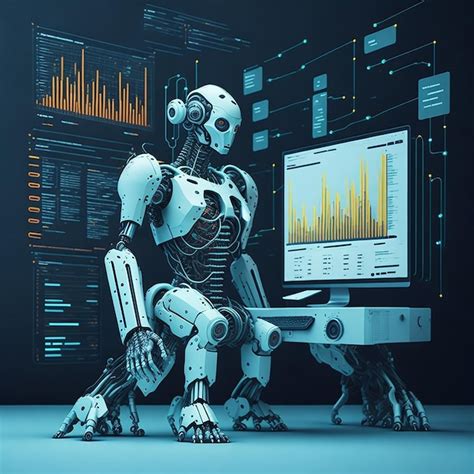 Premium Ai Image Automation Data Analytic With Robot And Digital Visualization For Big Data