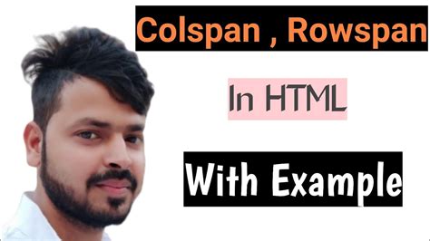 Colspan And Rowspan In A Htmlpart 2 Youtube