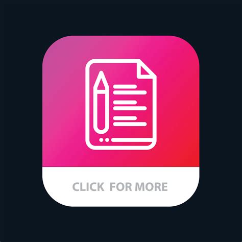 File Text Education Pencil Mobile App Button Android And Ios Line Version 13245995 Vector Art At