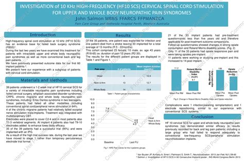 Pdf Investigation Of 10 Khz Hf10 Scs High Frequency Cervical Spinal