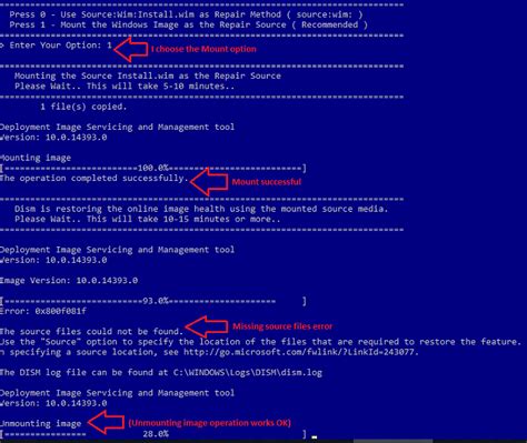 Both Dism And Health Image Fail Reporting Missing Source Files