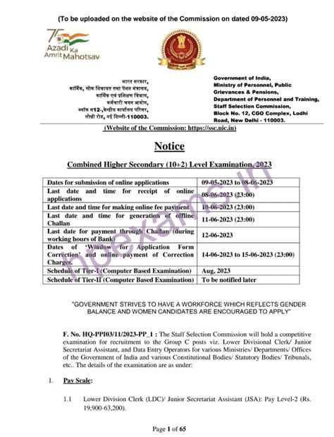 Ssc Chsl 2023 Notification