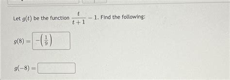 Solved Let G T ﻿be The Function Tt 1 1 ﻿find The