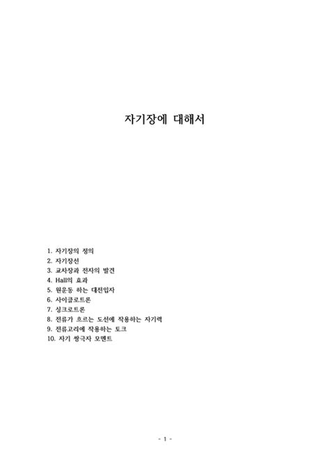 자기장에 대해서 경제경영