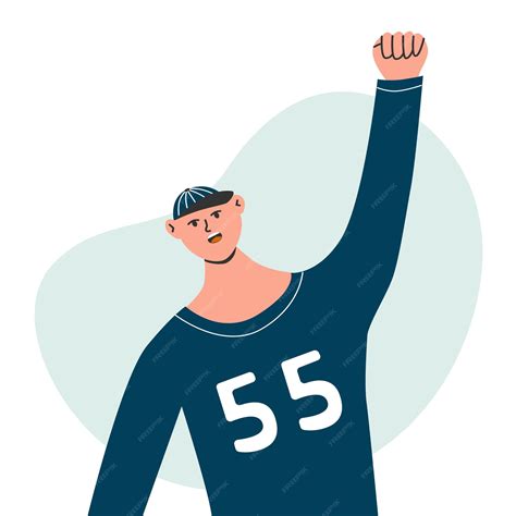 데모 또는 최신 유행 색상 행진 평면 벡터 일러스트 레이 션에서 남성 시위자 남자 프리미엄 벡터