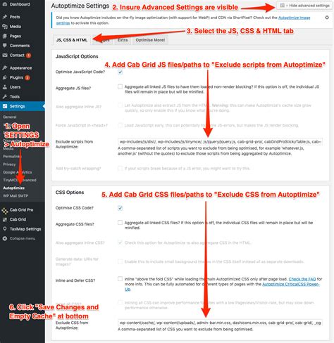 Cache Optimisation Plugin Configuration Recommendations For Cab Grid