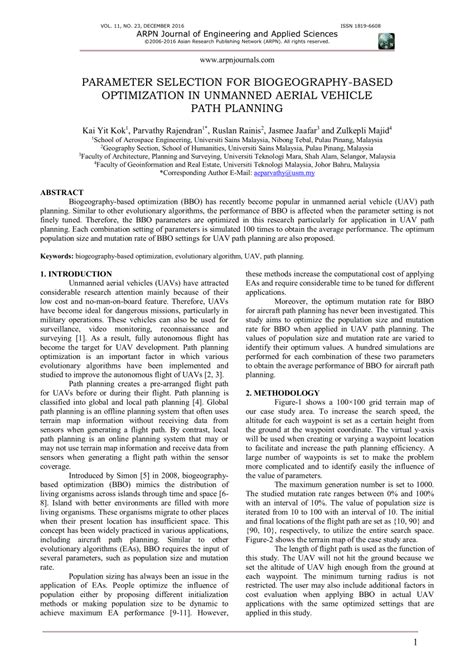 pdf parameter selection for biogeography based optimization in uav path planning