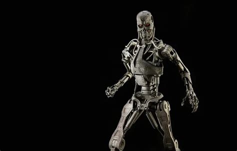 Wallpaper Skull Robot Terminator Skeleton Black Background Terminator For Mobile And