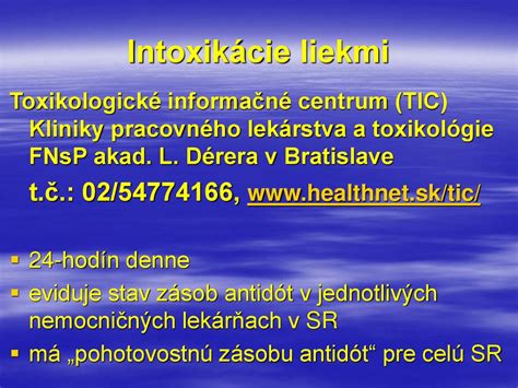 Klinika pracovného lekárstva a klinickej toxikológie LF UPJŠ - ppt stáhnout