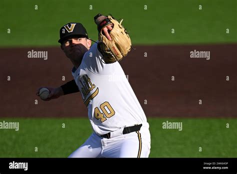 Vanderbilt Pitcher Sam Hliboki Against Florida Atlantic During An Ncaa Baseball Game On Saturday