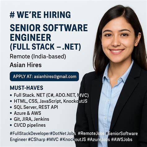 Were Hiring Senior Software Engineer Full Stack Net Gopal Dixit