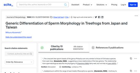 Generic Differentiation Of Sperm Morphology In Treefrogs From Japan And