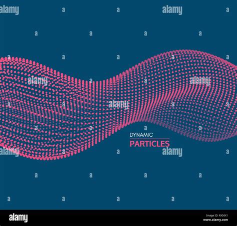 Wavy Background Array With Dynamic Particles Composition With Motion