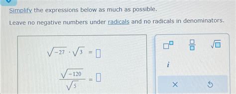 Solved Simplify The Expressions Below As Much As Chegg Com