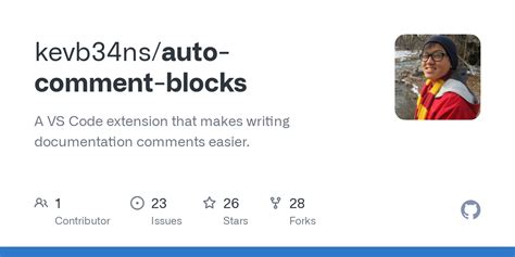 github kevb34ns auto comment blocks a vs code extension that makes