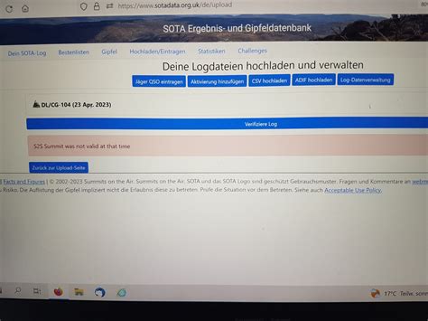Unable To Upload Log Database Sota Reflector
