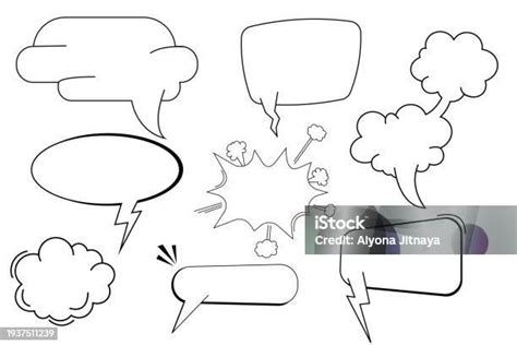 세트 Pow 거품 연설 만화 표현 프레임 만화 낙서 흰색 배경에 고립되어 있습니다 붐 폭발 효과 하프 톤 장식 벡터 일러스트 레이 션 Pow Single Word에 대한