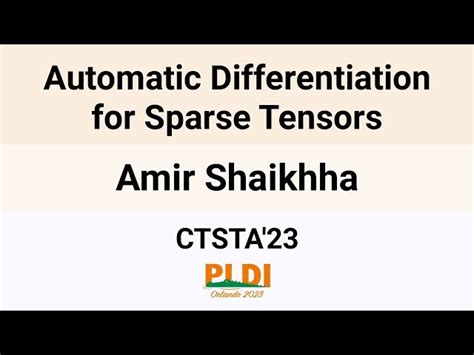 Free Video Automatic Differentiation For Sparse Tensors From Acm