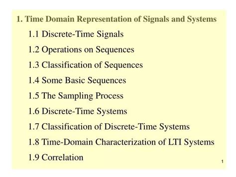 ppt 1 time domain representation of signals and systems 1 1 discrete