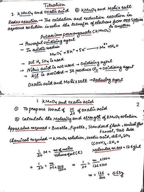 Titration Procedure And Calculation Pdf
