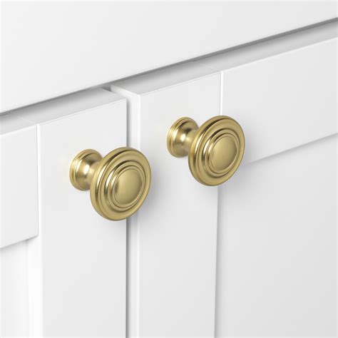 1 14 In Classic Round Brass Gold Cabinet Knob 5415 Bg Gliderite Hardware