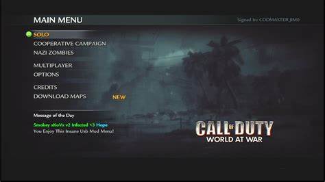 COD WAW: Zombies Smokey xKoVx V2 USB NON HOST Mod Menu! Release ...