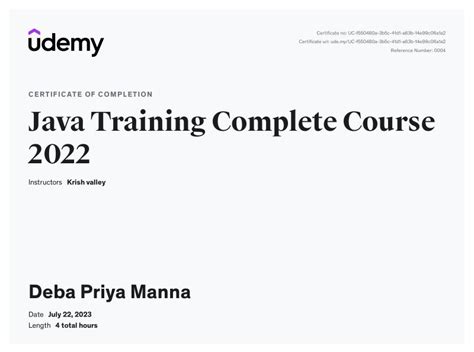 Deba Priya Manna On Linkedin Udemy Javaprogramming Udemycertified Learningjourney
