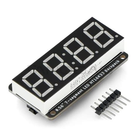 Adafruit 0 56 4 Digit 7 Segment Display With I2c Backpack Red Stemma Qt Qwiic