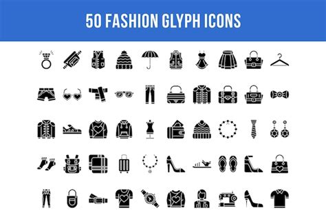 Iconos De Glifos De Moda Vector Premium