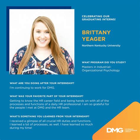 Divisions Maintenance Group Brittany Came In As An Hr Intern And